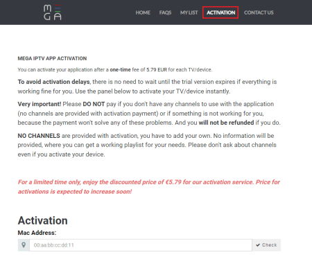 Mega IPTV Player - Installation and Activation Guide - IPTV Tester